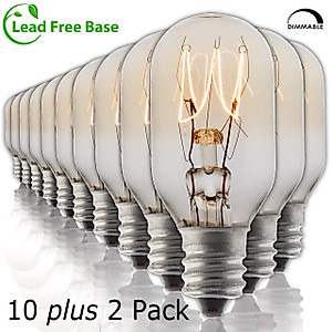 Salt Rock Lamp Bulb 12 Pack.15 Watt Replacement Bulbs for Himalayan Salt Lamps & Baskets, Scentsy Plug-in & Wax Warmers, Night Lights. Incandescent T20 E12 Socket, Clear