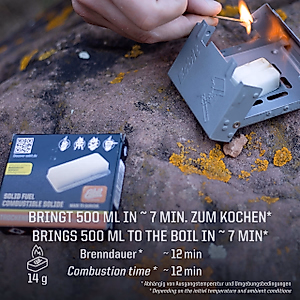 Esbit Ultralight Folding Pocket Stove with Six 14g Solid Fuel Tablets steel, Small - Original