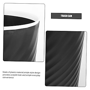 ANDRESLAD Household Open Belt Waste Basket for Kitchen Large Capacity Trash Bin Office Trash Can Kitchen Compost Bin Bedroom Trashcan Garbage Bin Bedroom Garbage Can Waste Bins Black Plastic