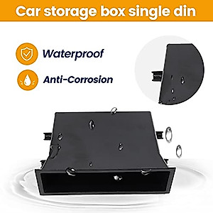RED WOLF Car Radio Pocket Storage Select for Nissan Pathfinder/Frontier/Aramda/2004-2020, Sentra/Armada 2005-2018, Xterra 2004-2015 Stereo Single Din Storage Container Mount CD Player Dash Trim Black