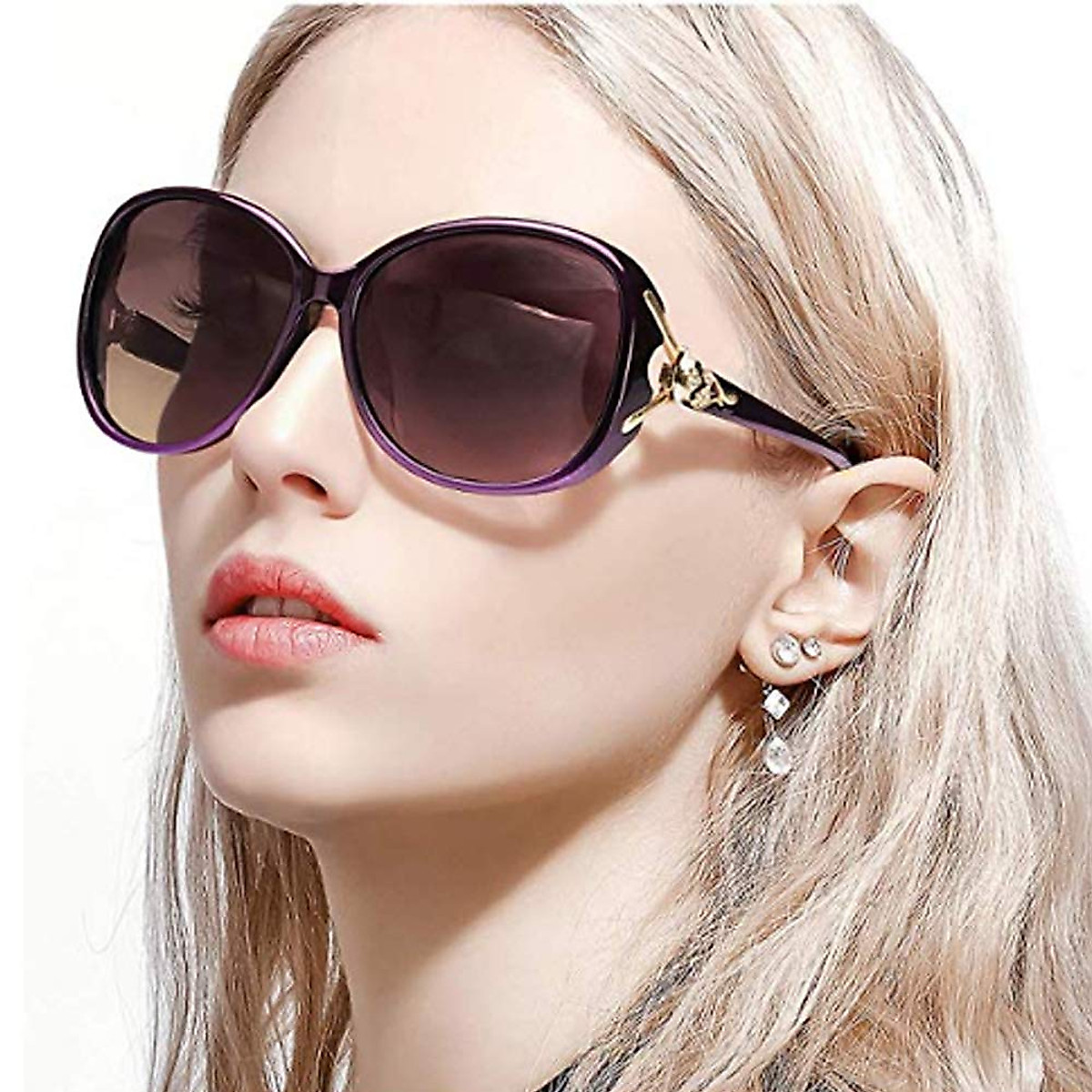 YQVIE 7 Pack Retro Fox Oversized Sunglasses for Women in Bulk Plastic Large Sunglasses Set UV400 Protection