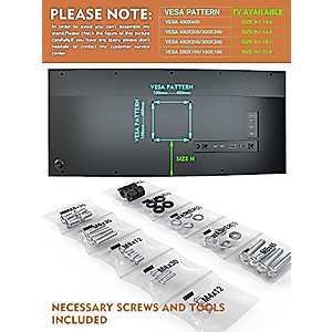 Universal Swivel TV Stand - Table Top TV Stand for 27-60 inch LCD LED TVs - Height Adjustable TV Base Stand with Tempered Glass Base & Wire Management, VESA 400x400mm HT06B-002