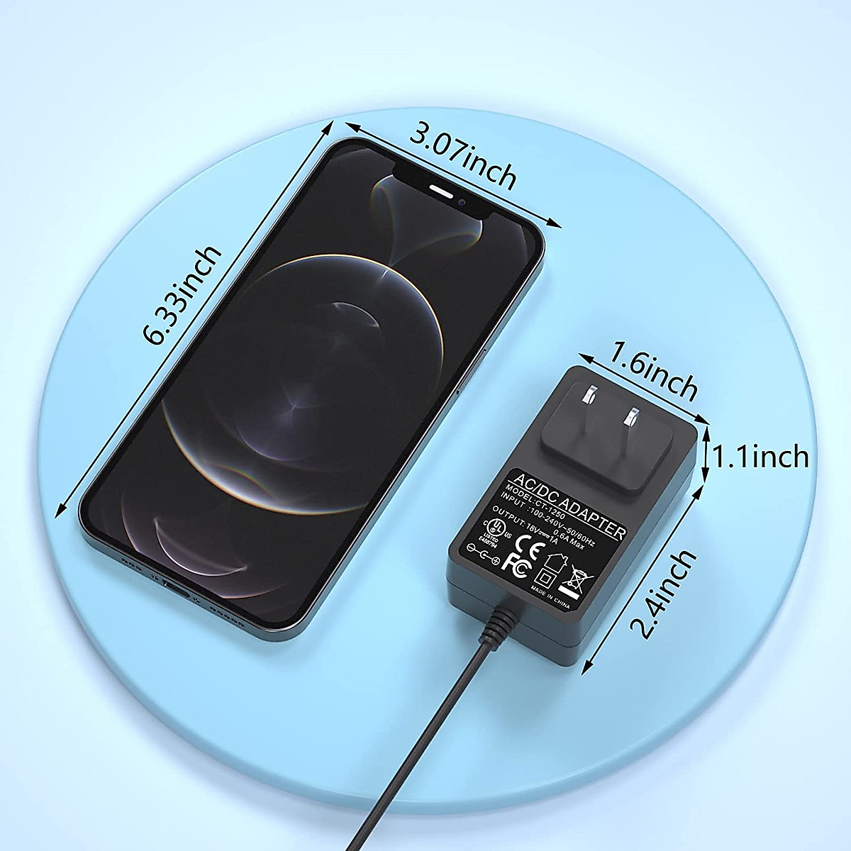 21W Replacement for Echo Alexa Charger Compatible with Echo1st & 2nd Gen, Fire TV (2nd Gen), Show (1st Gen), Plus (1st Gen), Look, Link Power Adapter【5FT】