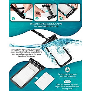 Hiearcool Universal Waterproof Case,Waterproof Phone Pouch Compatible for iPhone 13 12 11 Pro Max XS Max XR X 8 7 Samsung Galaxy s10/s9 Google Pixel 2 HTC Up to 7.0", IPX8 Cellphone Dry Bag -4 Pack
