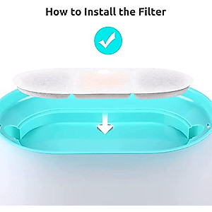VinDox 32 Packs Replacement Cat Water Fountain Filters Compatible with PETLIBRO Capsule Pet Water Fountain: PLWF002,71oz/2.1L Ultra Quiet-BPA-Free, Two Flow Modes Pet Water Dispenser