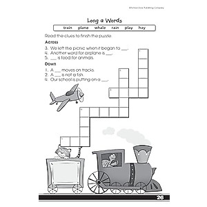 School Zone - My First Crosswords Workbook - Ages 6 to 8, 1st to 2nd Grade, Activity Pad, Word Puzzles, Word Search, Vocabulary, Spelling, and More (School Zone Little Busy Book™ Series)