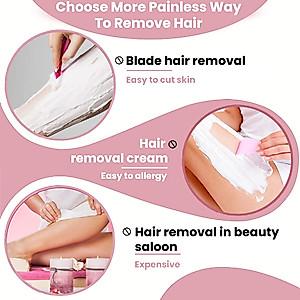 Crystal Hair Eraser for Women & Men, Reusable Crystal Hair Remover Painless Exfoliation Magic Hair Eraser, Crystal Hair Removal Tool for Arms, Chest, Legs and Back (Pink)