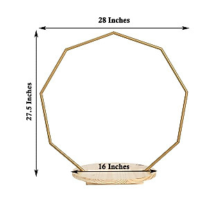 Efavormart Nonagon Wedding Arch Cake Stand, Metal Floral Centerpieces Display - 27"