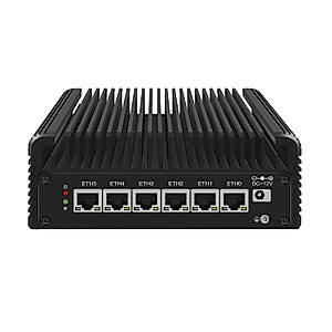 HUNSN Micro Firewall Appliance, Mini PC, VPN, Router PC, Intel 6 Cores I3 1215U, RJ24, AES-NI, 6 x 2.5GbE I226-V, HDMI, DP, USB3.2, Type-C, TF, Barebone, NO RAM, NO Storage, NO System