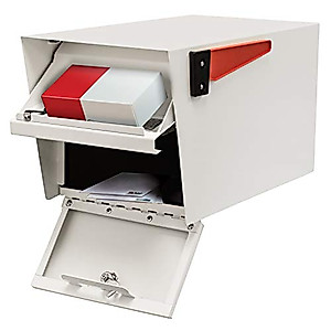 Mail Boss 7507 Curbside Mail Manager Security Locking Mailbox, Cream White