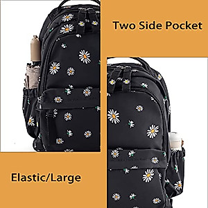 YYDCBA Large Capacity Casual Backpack Small Daisy Print Lightweight Waterproof Campus Dayily Backpack,School,Camping,Hiking