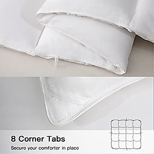 100% Viscose from Cooling Bamboo Comforter for Hot Sleepers- Breathable Silky Soft Bamboo Duvet Insert King Size-with 8 Corner Tabs- All Season Comforter (90x102 Inches, White)
