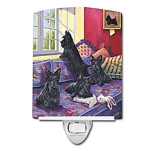 Caroline's Treasures PPP3175CNL Scottie Daybed Ceramic Night Light Compact, UL-Certified, Ideal for Bedroom, Bathroom, Nursery, Hallway, Kitchen, 6x4x3, Multicolor