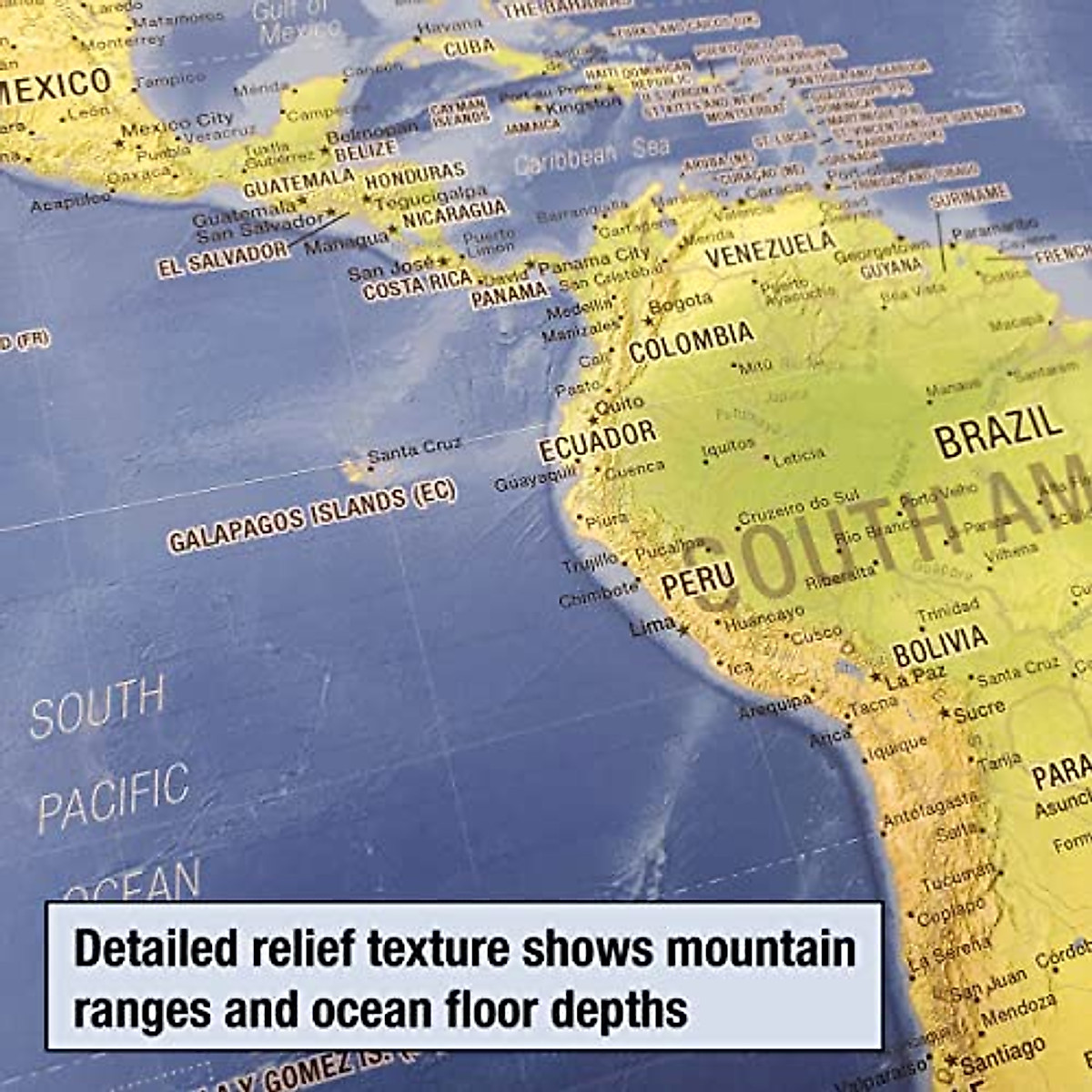 Laminated World Ranger Map Poster | Physical Style Map | Includes The Most Legible Location Labels | 36” x 24” | Shipped Rolled in a Tube, Not Folded | Great for The Home, Office, or Classroom.