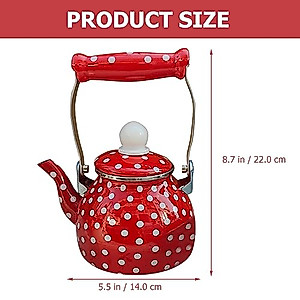 Luxshiny Enamel Kettle ceramic kettle flowering tea pot loose leaf tea kettle tea leaf infuser tea infuser pot enamel tea pot loose leaf teapot wear-resistant stove kettle universal milk