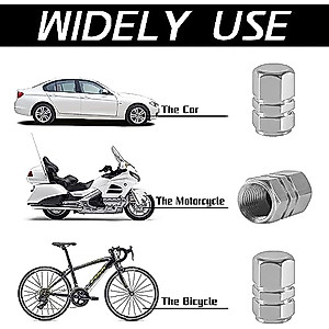 Car Tire tire Valve Cap Valve stem Cover, 12PCS Valve stem Cap,for Automobiles, SUV, Motorcycles, Bicycles, and Trucks, Universal tire Valve stem Cap (Silvery)