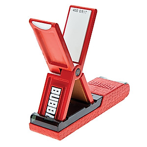 BUBBA Ultra Knife Sharpener with Non-Slip Grip Base and Sharpener Sheath for Manual Knife Sharpening for Any Blade