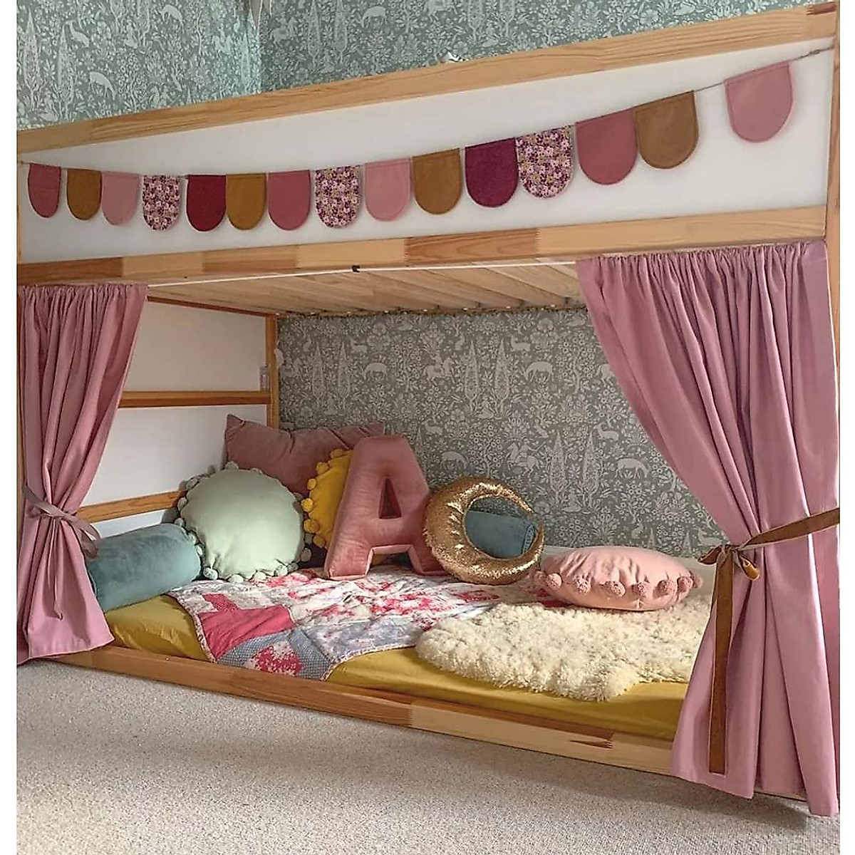 MOMAID Velvet Letter Pillow Soft Initial Throw Cushion Decorative Alphabet Kids Room Nursery Decor Baby Toddler Gift (Dusty Rose, Letter A)1 Count (Pack of 1)