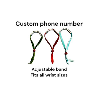 Emergency Custom phone number Bracelet for loved ones, 3 bracelets in a Pack, A Wristband for Boys and Girls with Phone Number for any age (Multi 4)