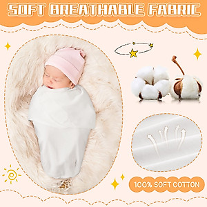 Newwiee 4 Pcs Preemie Baby Swaddle Preemie Swaddle Wrap Adjustable Swaddle Blanket Preemie Size Newborn Cotton Swaddle Blanket for Preemie Boys Girls Sleep