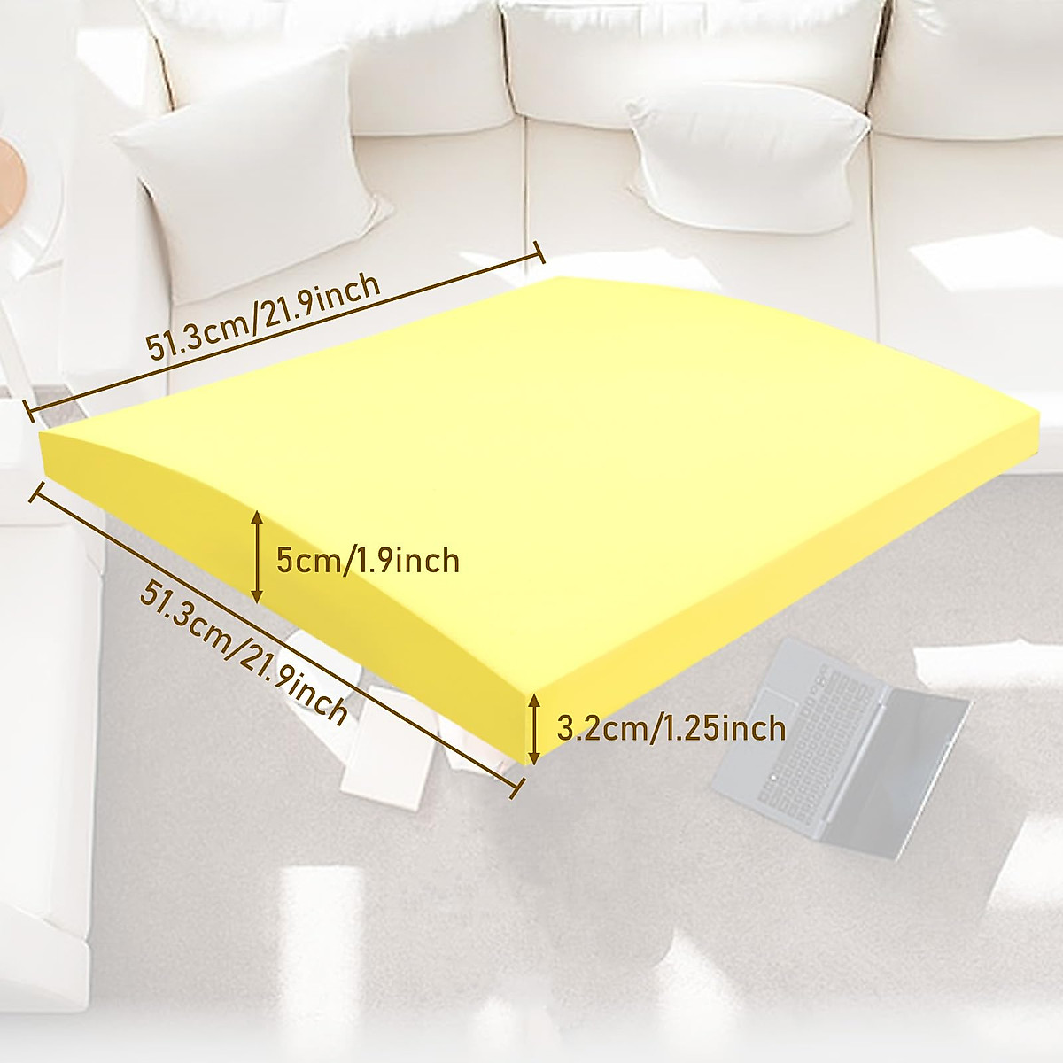 Hlimior 3 Pack 20" x 20" High-Density Foam Cushion Couch Cushion Support for Sagging Seat Curve Furniture Seat Support Under Cushion Sag Repair Replacement Sofa Couch Loveseat Chair ​Sagging Seat