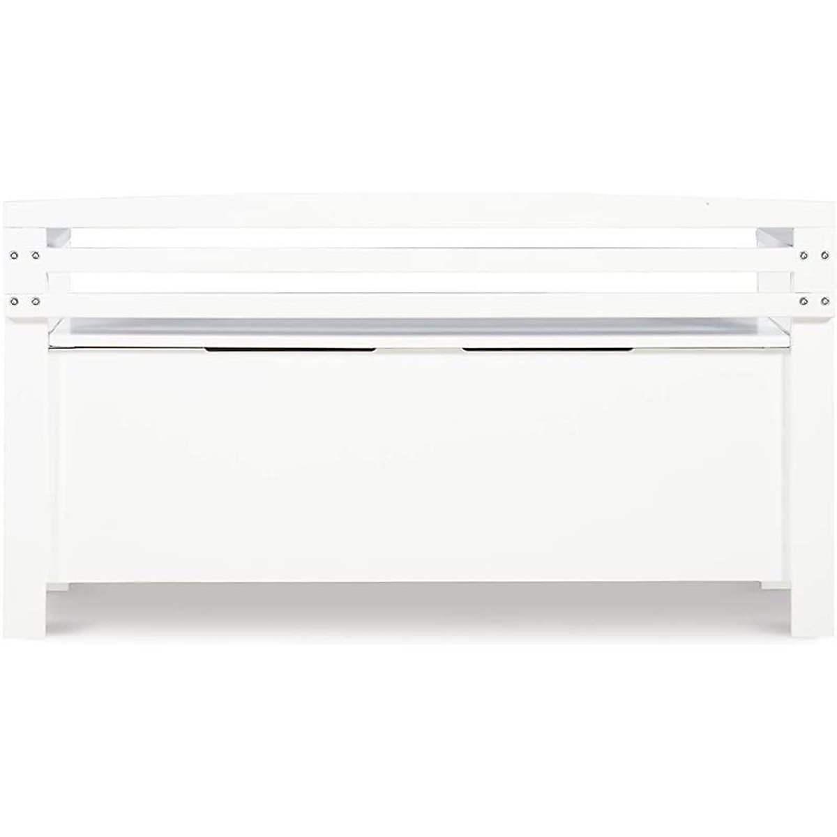 Pemberly Row Entryway Storage Bench in White with Flip-top Lid