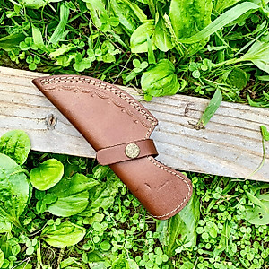 7" long custom handmade leather sheath fits up to 4" cutting blade knife