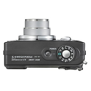 Sony Cybershot DSCW1 5MP Digital Camera with 3x Optical Zoom (Black)