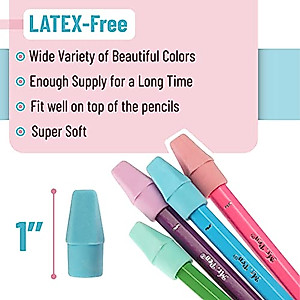 Mr. Pen- Pencil Top Erasers, Pastel Colors, 120 Pack, Pencil Erasers Toppers, Pencil Cap Erasers, Eraser Tops, Pencil Top Erasers Bulk, Eraser Caps for Pencils, Cap Erasers for Pencils Bulk