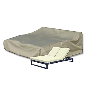 Formosa Covers | Chaise Cover for 4-8 Stacked Loungers, Premium Tight Weave, Anti UV, Superior Water Resistance, Adjustable Peel and Secure Fasteners - Taupe
