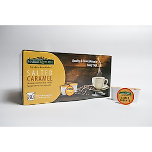 Market & Main One Cup, Salted Caramel, Compatible with Keurig K-cup Brewers, 80 Count