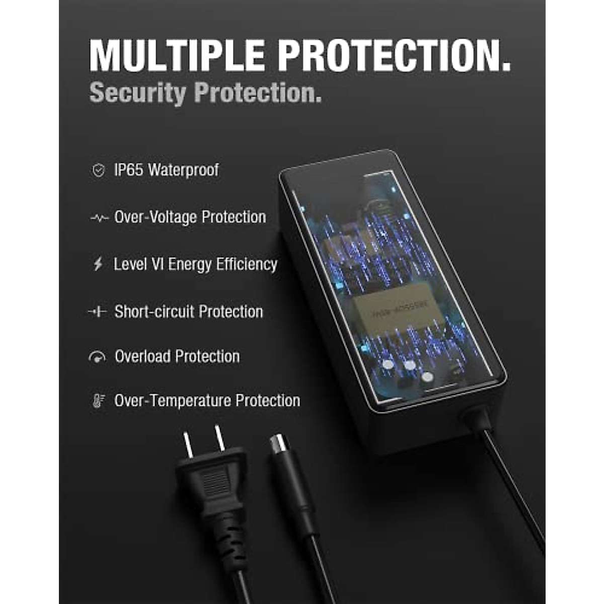 UL Listed 42V/36V 2A (MAX 2.5A) Power Charger Adapter Compatible with Ninebot by Segway MAX G30LP F40 F30 F20 D18W D28U ES1L ES2 ES4 E22 E25 E45 for 36V Lithium Battery Power Supply