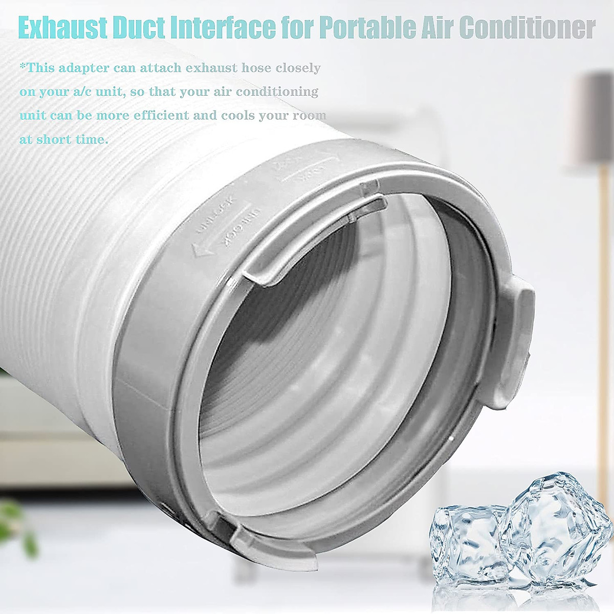 Air Conditioner Exhaust Hose Tube Connector Portable Exhaust Hose Duct Interface Adapter A/C AC Air Conditioner Exhaust Hose Coupler for Portable Mobile Air Conditioner Accessories ( Round)