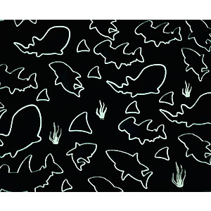 Shark Throw Blanket: Glow in The Dark, Cozy, Soft, Lightweight, Warm, 50" x 60" Fleece Shark Blanket for Boys and Girls with Hammerhead, Mako, Blue, Whale, and Great White Sharks! (Blue)