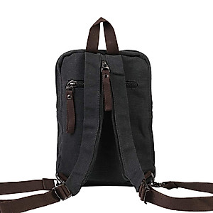 JIAO MIAO Mini Canvas Backpacks Casual Strong Small Packback Daypack ,181002-Black