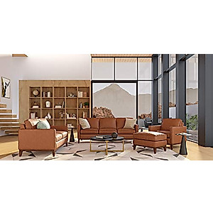 Metropole 100% Top Grain Pull Up Leather Mid-Century Sofa