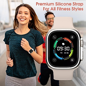 Ron json Silicone Sport Band Compatible with Apple Watch Band Ultra 2/Ultra SE Series 9/8/7/6/5/4/3/2/1 38mm 40mm 41mm 42mm 44mm 45mm 49mm Women Men