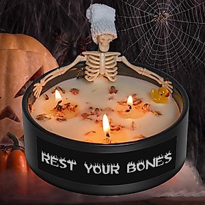 BILOLLY Halloween Decoration Halloween Skeleton Candle Gothic Home Decor Vintage Halloween Decor for Home Skeleton Candle Halloween Decorations Indoor Halloween Birthday Gifts for Women Men