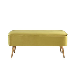 Ball & Cast Upholstered Bench, 42" W, Avocado Green