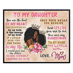 Black Mother Daughter Wall Art - African Americans Black women Wall Art & Decor - Baby shower Gift - Nursery Wall Art - Pink Girls Room Girls Bedroom Wall Art - To My Daughter Poster 8x10 UNFRAMED