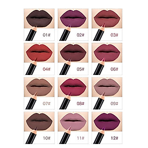 Petansy Lip Liner Pencils Set 12 Colors Waterproof Smooth Lip Pencils High Pigmented Lip Liner Set Matte Lipstick Pen