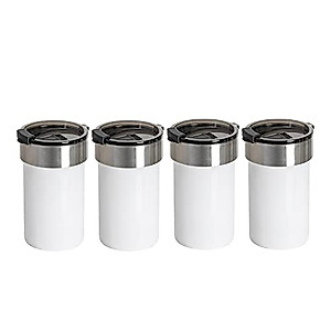 PYD Life Sublimation Blanks Kids Tumbler Travel Cups White 13 OZ Stainless Steel Coffee to Go Cups Mugs Bottles with Lid for Tumbler Heat Press 4 Pack