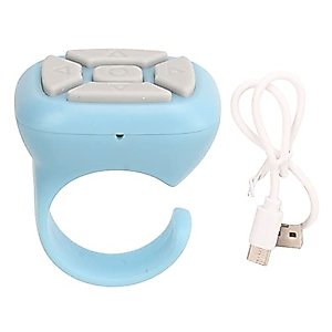 Remote App Paging, Long Battery Life Remote Control Scroll Convenient USB Rechargeable Battery 72 Hours Continuous Operation 5.3 for Mobile (Blue)