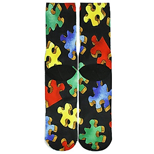 Benefeet Sox Mens Funny Crazy Socks Cool Funky Puzzle Socks Unisex Boys Puzzles 3D Printed Jigsaw Socks Youth Basketball Novelty Fun Patterned Athletic Tube Socks Gifts for Men Teenage Son