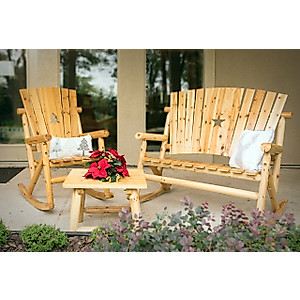 Leigh Country TX 95104 Aspen Single Rocker with Pine Tree Cutout, Natural