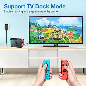 AC Adapter Charger for Nintendo Switch/Switch OLED/Switch Lite,Switch Power Supply Cable Wall Charger with 5ft Cord 15V 2.6A Support TV Mode and Dock Station, Non-OEM