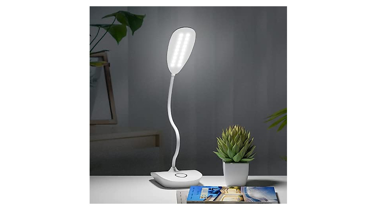 DEEPLITE Rechargeable LED Desk Lamp with Stepless Dimming & Gooseneck