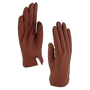 Coach Women's Sculpted C Short Glove, Saddle, 6.5