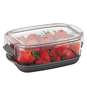 Prepworks by Progressive Berry ProKeeper, , 1.2-Quart, Strawberries, Blueberry, Fruit Vegetable Container,Black