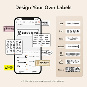 NIIMBOT D11White Label Maker Tape Adapted Label Print Paper 12*40 Standard Laminated Office Labeling Tape Replacement Pure Color (White, Medium)